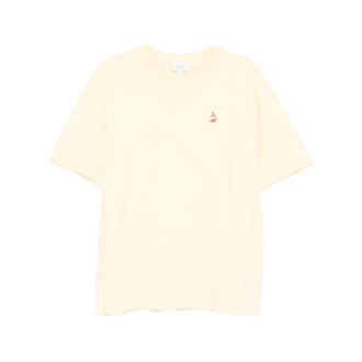 Maison Kitsun&eacute; Rundhals Kurzarm T-Shirt - - Tops - Herren - Gelb - XL