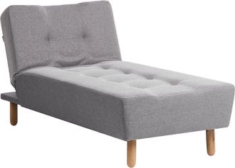 Beliani Chaiselounge Stoffbezug dunkelgrau gesteppt verstellbare Lehne Retro-Stil Alsten