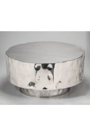 MID.YOU Mid.you Beistelltisch, Silber, Metall, rund, rund, 76x37x76 cm, Wohnzimmer, Wohnzimmertische, Beistelltische, Beistelltische Metall