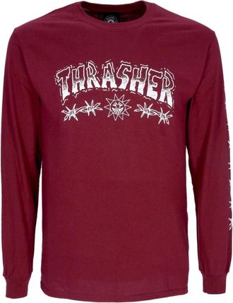 Thrasher Stacheldraht Langarmshirt Maroon - - Tops - Herren - Braun - XL