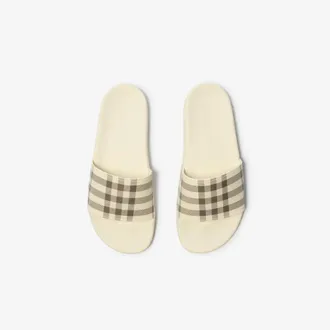 Burberry Check-Pattern Slide - Beige
