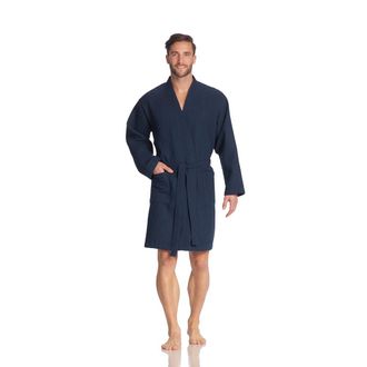Vossen Damen Bademantel Rom, Einfarbig, Gr. XXL (52/54), Blau (winternight)