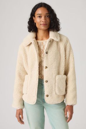 Levi's Rema Sherpa Jacket - Femme - Gris / White Swan - XS