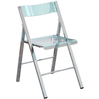 Generic Campingstuhl Faltbar Transparente R&uuml;ckenlehne Aus Acryl mit Edelstahl Verst&auml;rkter Rahmen Klappstuhl Bis 150 Kg Klapphocker Faltbar f&uuml;r K&uuml;che, Esszimme