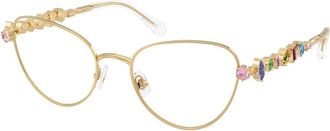 Swarovski Femme, Accessoires, Jaune, Taille: 51 MM Lunettes de Mode Sk1024 Bleu