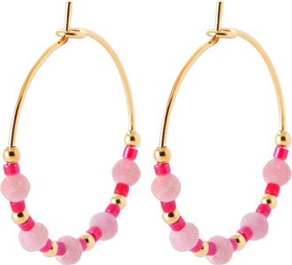 Brillaxis Cr&eacute;oles plaqu&eacute; or et tourmaline rose