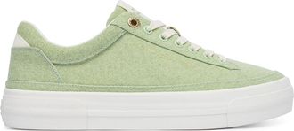 Tommy Hilfiger Sneakers Tommy Hilfiger Washed Canvas Platform Trainers FW0FW09172 Gr&uuml;n