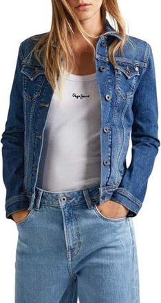 Pepe Jeans London &Eacute;pargne Veste, Bleu (Denim-HT7), S Femme