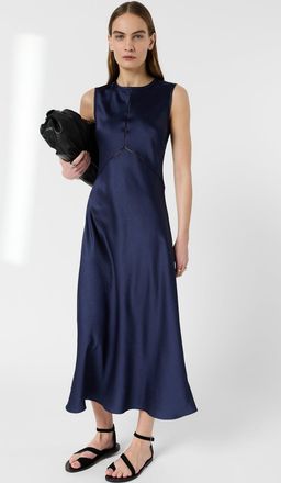Gerard Darel Robe longue en satin - RAIDA - Marine