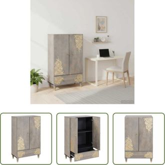 vidaXL vidaXL Armoire en bois - Haut Armoire Gris et or 60 x 33 x 100 cm Bois de mangue massif