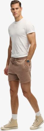 Superdry Short &agrave; petit logo - Marron Shitake