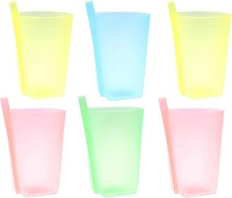 Exceart Bunte Schluckbecher mit Eingebautem Strohhalm 6Er Pack Strohbecher für Kleinkinder Plastikbecher mit Eingebautem Strohbonbon Farbe Wasserbecher für Ki