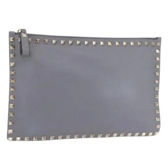 Valentino Sac pochette vintage doccasion - Femme - Pre-owned - Gris - Taille: ONE Size