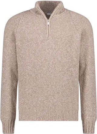 Gran Sasso Herren Pullover beige Schurwolle unifarben