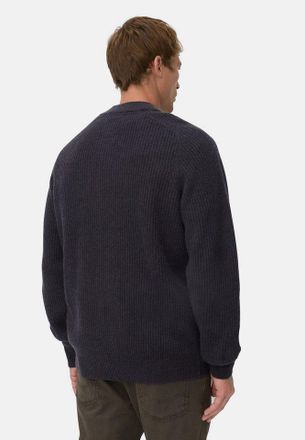 Camel Active Strickjacke Strickjacke aus reiner Lammwolle Langarm Stehkragen