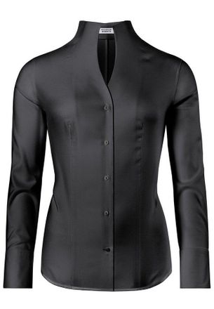 Vincenzo Boretti Klassische Bluse leicht tailliert soft Oxford Kelchkragen