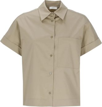 PESERICO Femme, Blouses et Chemises, Vert, Taille: 40 FR Cotton Shirt