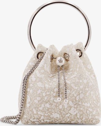 Jimmy Choo London Bon Bon mesh bucket bag with micro sequins - JIMMY CHOO - gender_Woman