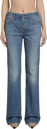 Gucci Flared Stretch Cotton Denim Jeans