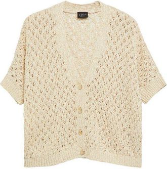 s.Oliver Cardigan Strickjacke Kurzarmstrickjacke mit Ajourmuster