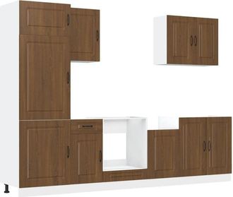 vidaXL 7-tlg. K&uuml;chenschrank-Set Kalmar Braun Eichen-Optik Holzwerkstoff vidaXL