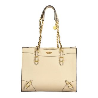 Guess Femme, Sacs, Beige, Taille: ONE Size Sac Bandouli&egrave;re &agrave; Cha&icirc;ne &agrave; 2 Anses