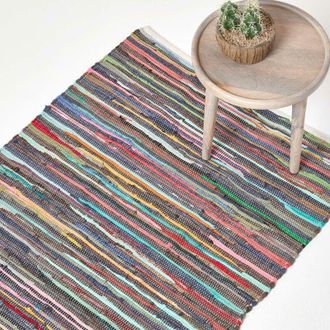 Homescapes Homescapes - Tapis Chindi en coton recyclé, 150 x 240 cm