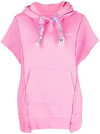 Khrisjoy hoodie en coton &agrave; design sans manches - Rose