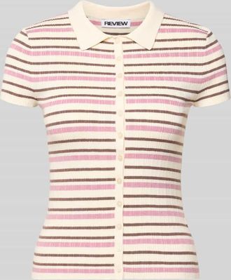 Review Slim Fit Strick-Poloshirt aus Viskose-Mix