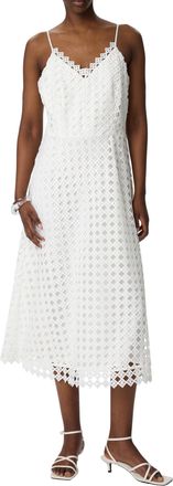 Comma Midi-Kleid aus Spitze mit blickdichtem Futter