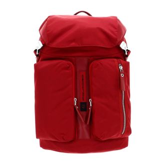 Piquadro Roter Unisex Rucksack aus recyceltem Nylon f&uuml;r Computer - - Bags - Damen - Rot - ONE SIZE