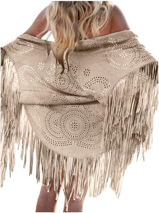 Generic Poncho Femme Hiver Chaud Chale Femme Hiver Chaud Cape Femme Effet enveloppant Cape Courte &Agrave; Pompons &Eacute;l&eacute;gante Et Tendance Automne-Hiver