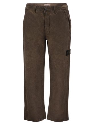 Stone Island Pantalon en velours c&ocirc;tel&eacute; teint en pi&egrave;ce