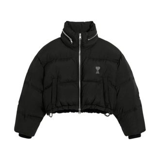 Ami Schwarze Casual Nylon Jacke - - Jackets - Damen - Schwarzk - S