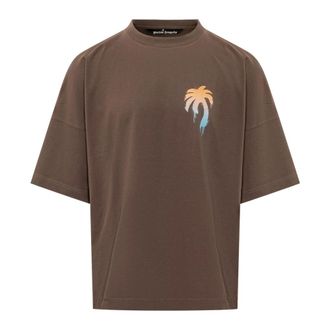 Palm Angels I Love PA Over Tee - - Tops - Herren - Braun - XS