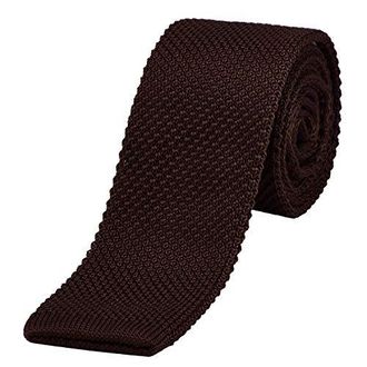 DonDon Cravate en tricot marron 5 cm