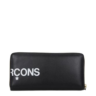 Comme Des Gar&ccedil;ons Logo-Print Leather Wallet - Black