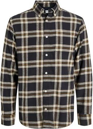 Jack & Jones Check Shirt Jjeclassic Ls Sn Pls Chemise à Carreaux en Flanelle, Noir, 8XL Hommes