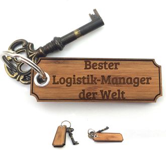 Mr. & Mrs. Panda Schl&uuml;sselanh&auml;nger Logistik-Manager - Geschenk, Diplom, Abschied, Schenken, Holzschl&uuml;sselanh&auml;nger, Holz Schl&uuml;sselanh&auml;nger, Gravur
