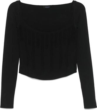 MUGLER Femme, Tops, Noir, Taille: 42 FR Haut &agrave; Manches Longues &Eacute;paules D&eacute;nud&eacute;es C&ocirc;tel&eacute;