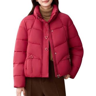 Generic Manteaux matelassés rembourrés à fermeture éclair confortables pour lhiver - Veste bomber ample décontractée - Vêtement dextérieur court pour femme - 