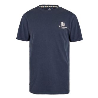Aquascutum London T-Shirt f&uuml;r Herren, Rundhalsausschnitt (Marine/Wei&szlig;)