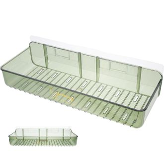 Amosfun Wandmontiertes Badezimmerregal Selbstklebend Transparent Pet Hygienischer Aufbewahrungsst&auml;nder ohne Bohren Wasserdichtes Wandregal f&uuml;r Badutensilien P