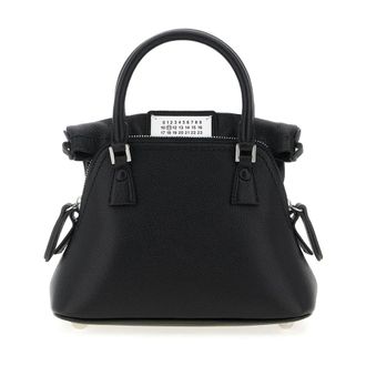 Maison Margiela Sac &agrave; main en cuir avec poign&eacute;e sup&eacute;rieure - Femme - Sacs - Noir - Taille: ONE Size