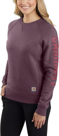 Carhartt Work in Progress Relaxed Fit Midweight Crewneck Block Logo Sleeve Graphic Sweatshirt