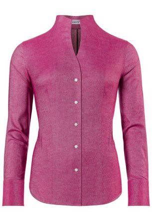 Vincenzo Boretti Klassische Bluse leicht tailliert soft Oxford Kelchkragen