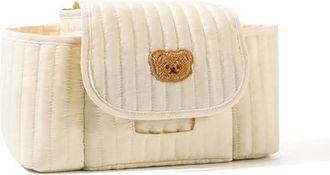 Generic Sac &agrave; main matelass&eacute; pour couches, sac de rangement pour chariot &agrave; main pour b&eacute;b&eacute;, fourre-tout moelleux (Beige)