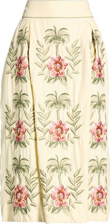 Farm Rio TROPICAL FLOWER EMBROIDERED SAND MAXI SKIRT