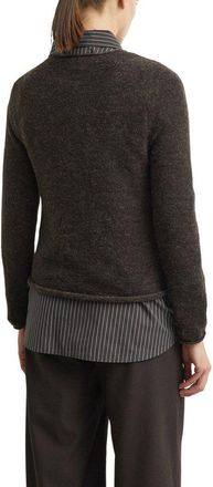 Comma Strickpullover Schmaler Pullover aus Alpaka-Wolle-Mix