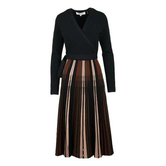Diane Von F&uuml;rstenberg Abito in maglia plissettato - - Dresses - Damen - Schwarzk - XS